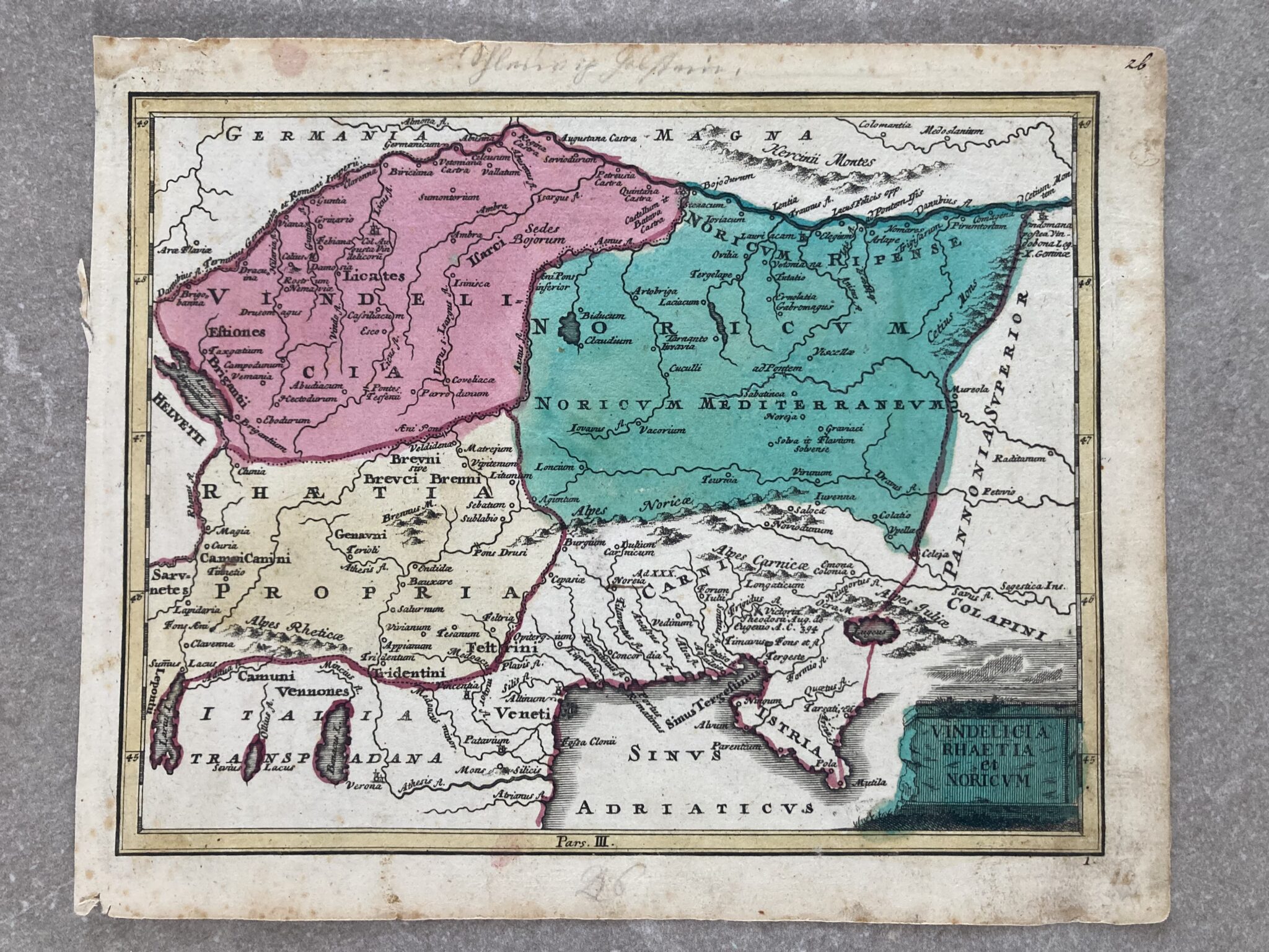 Vindelicia Rhaetia et Noricum ca. 1745 – Graubünden, Tirol, Venedig ...